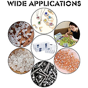 NBEADS 10 Pack 8 Grids Plastic Organizer Box, Clear Plastic Jewelry Dividers Box Organizer Mini Tackle Boxes Jewelry Storage Container for Beads Small Items Findings Storage, 2.7x4.7x0.89