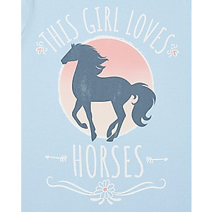 The Children's Place,Short Sleeve Graphic T-Shirt 2-Pack,Boots Bows & RODEOS/This Girl Loves Horses,Medium (7/8)
