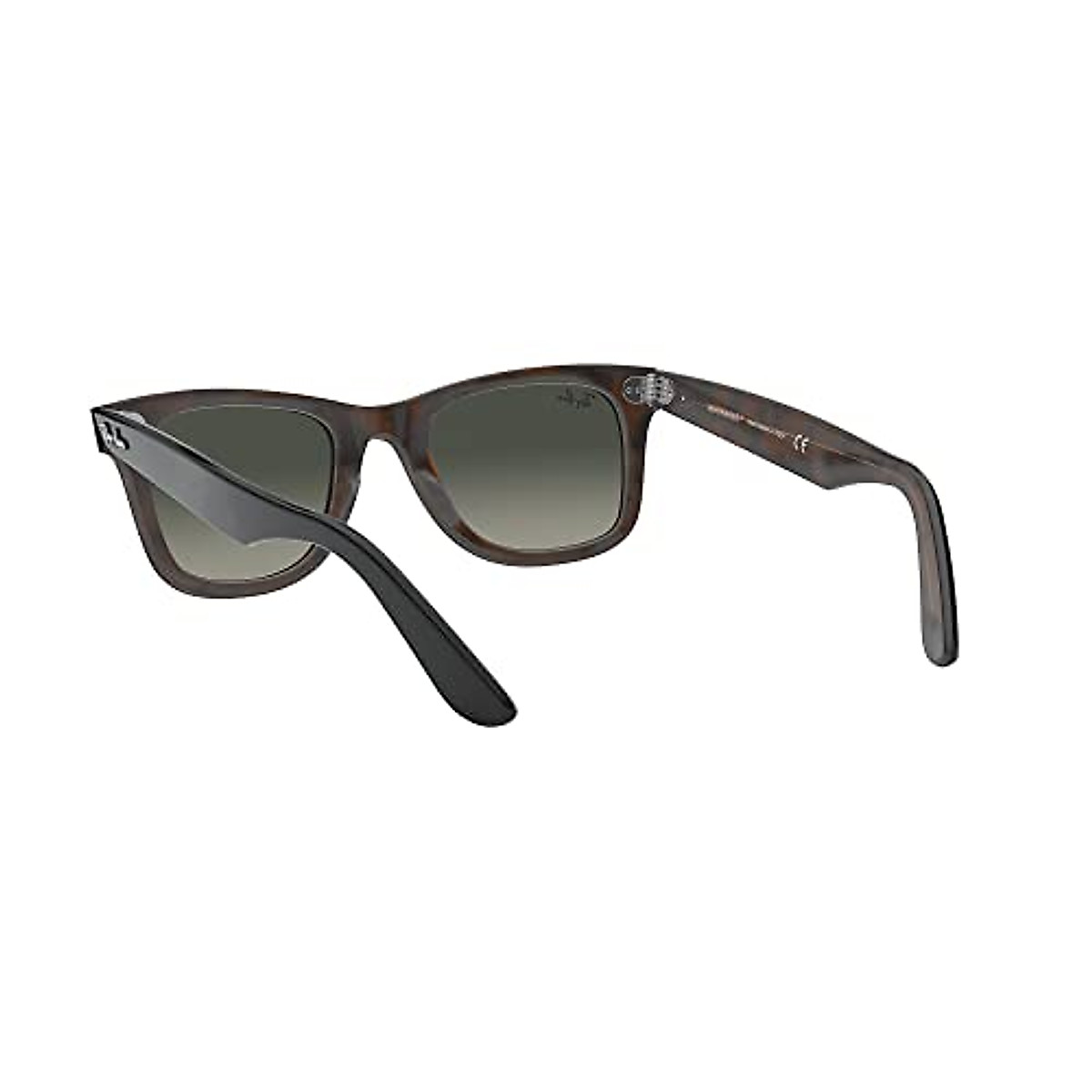 Ray-Ban RB2140 Original Wayfarer Square Sunglasses, Grey On Havana/Light Grey Gradient Dark Grey, 50 mm