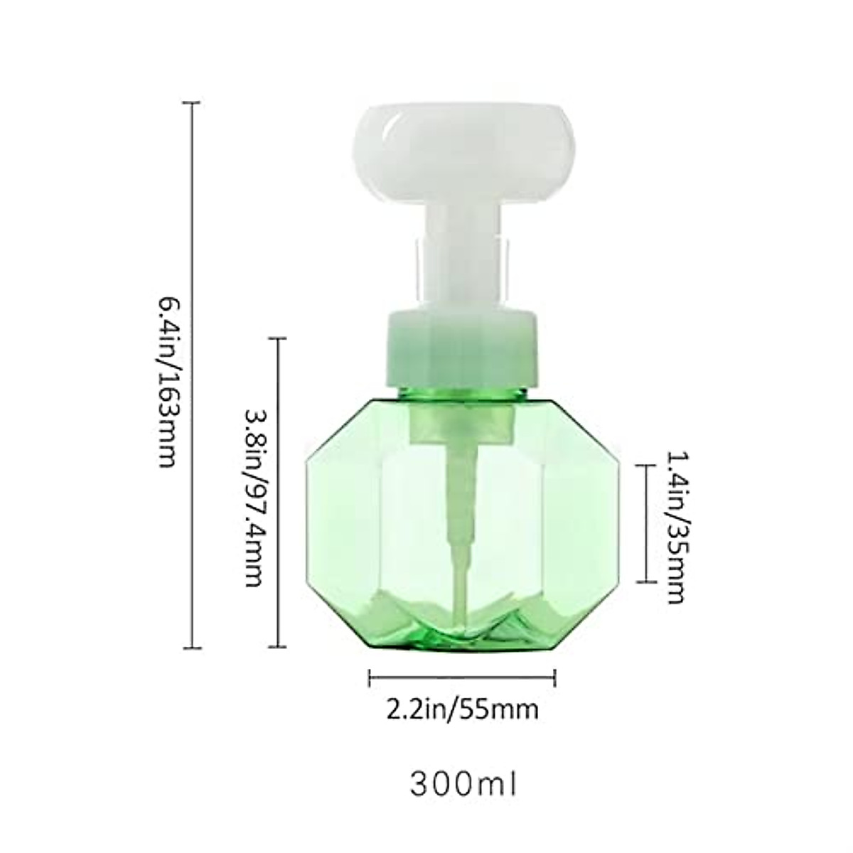 Soap Pump Dispenser 300ml Liquid Soap Dispenser Foaming Pump Flower Shape Foam Empty Bottle Plastic Clear Bottle Shower Gel Bathroom Products Bottles Dispenser (Color : Bigblue Mug)