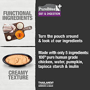 PureBites+ Gut & Digestion Squeezables for Dogs, only 5 Ingredients, case of 15
