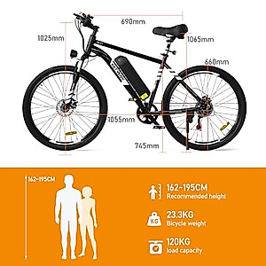 HITWAY Electric Bike for Adults, 26" × 2.125/3.0/4.0 Fat Tire E Bike 12Ah/15Ah Removable Electric Bicycle, 500W/750W Mountain Bike Snow Beach Bicycle with 7 Gears, UL2849 Certified