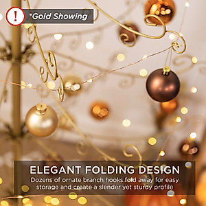 Best Choice Products 6ft Wrought Iron Ornament Display Christmas Tree w/Easy Assembly and Stand - Black