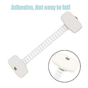 Child Safety Locks, Adjustable Strap to Cabinets, Drawers, Cupboard, Dishwashers, Toilet, Oven, Fridge, Closet, Seat, Door, Window, Adhesive No Tools or Drilling Required (Grey)
