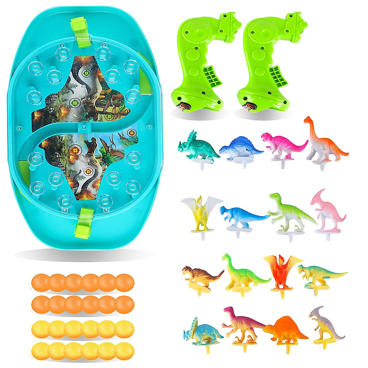 Pualsol Dino Shooting Toys.Dinosaur Game Battle Toy with Board Games and Dragon Toys for Kids - Perfect Boys Party Games and Great Fun Gifts for Childrens 4 5 6 7 8 Year Old