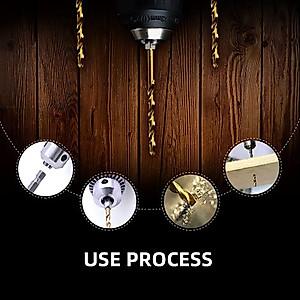 AugTouf 1/4" Hex Shank Drill Bits (10Pcs), Premium 4341 HSS Titanium Impact Hex Drill Bits for Wood, Steel, Metal, Plastic, Quick Change Design