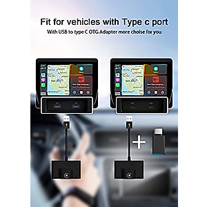 Wireless CarPlay Adapter, CarPlay Dongle for OEM Wired CarPlay Cars, Convert Wired to Wireless CarPlay, Support Online Update Plug & Play Easy Use Fit for Cars from 2015 & iPhone iOS 10+ (Black)