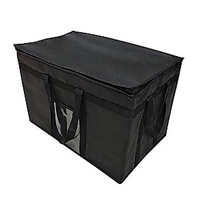 XXX-Large Insulated Grocery Delivery Cooler Bag,Collapsible Shopping Bags,Keep Food Hot or Cold,Ideal for Uber Eats,Instacart,23" W x 15" H x 14" D Black Color