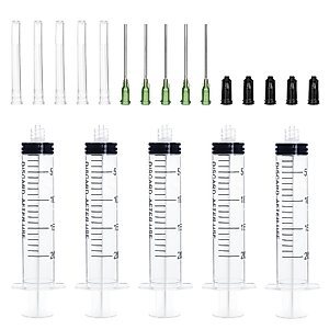 SANANTS 20ml Independent Packing Industrial Adhesive is Applied Through Plastic Tubing with Dispensing Head and Sealing Caps for Engineered Fluid，Glue Applicator and Refilling (Pack of 5)