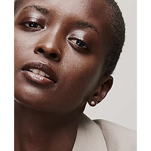 Stud Earrings for Women Men, COMOSO 1.6CT TW-6mm 5A Diamond Cubic Zirconia Round Cut Lab Created Diamond 18K White Gold Plated S925 Sterling Silver Earrings Promise Birthday Christmas Gift