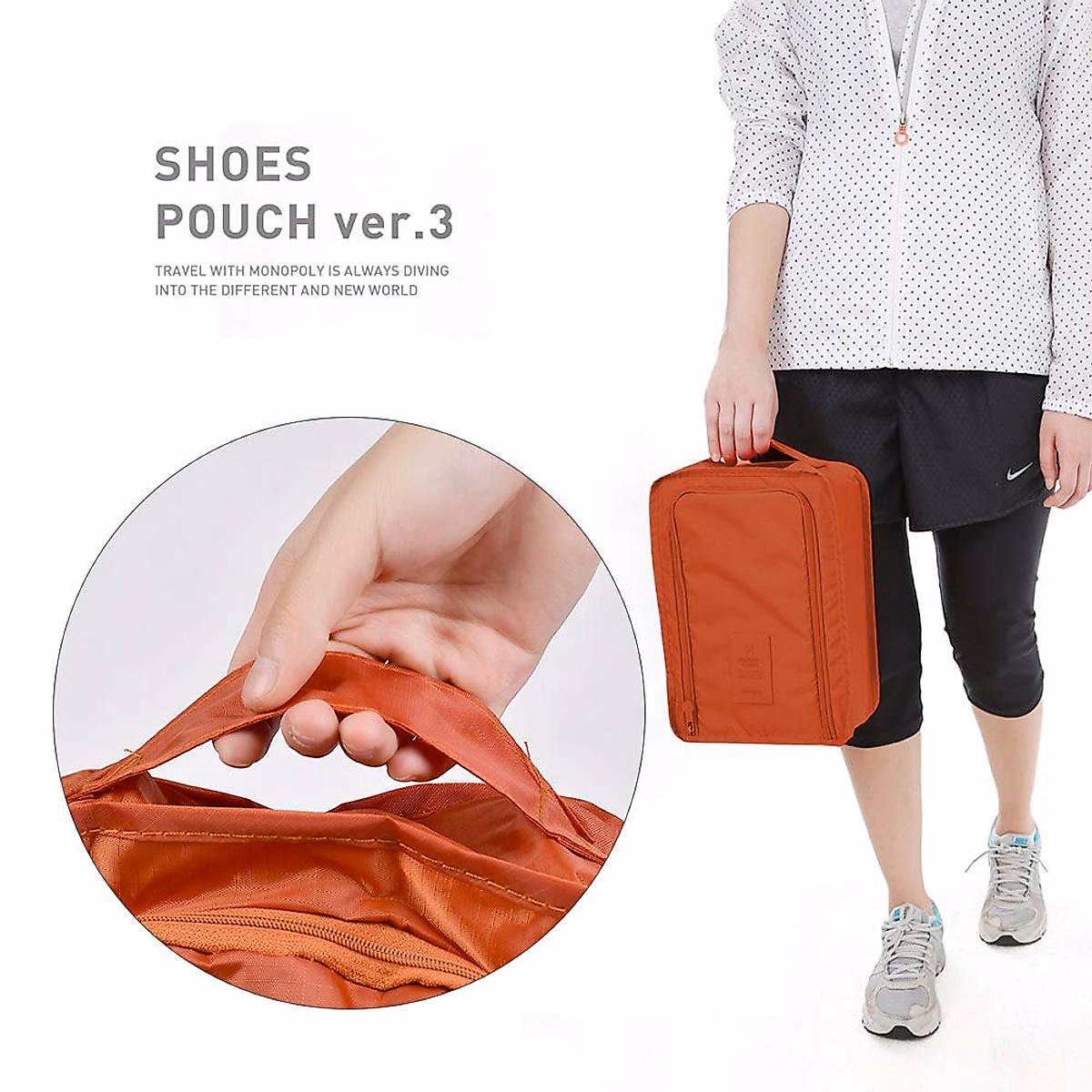 BUYGOO 5Pack Travel Shoe Bags, Portable Large Shoe Bags Waterproof with Zipper Closure - Multi-colored 5