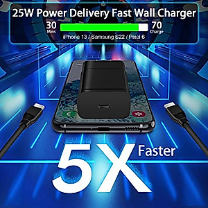 Adaptive Fast Charger 25W Android Phone Charger for Samsung Galaxy A14 5G,Z Flip 4,Z Fold 4,A54 A03s,S23 S22 Ultra,S21,S20,A13 A53 A32 A52,Pixel 7 6 Pro,Type C Cube Wall Plug,6FT USB-C Charging Cable