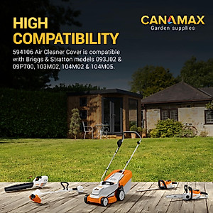 Canamax 594106 Air Cleaner Cover Lawn Mower Replacement Parts For Briggs & Stratton 093J02 09P700 103M02 104M02
