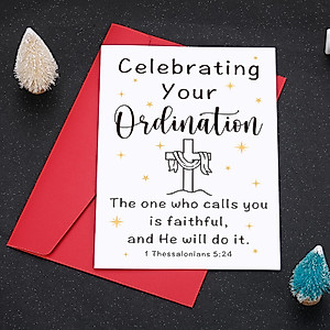 Deacon Ordination Gifts for Pastor Ministers,Christmas Ordination Greetings Card, Appreciation Gifts Christian Baptism Card Pastor Ordination Gifts for Him Catholic Promotion Gifts for Priest New Job