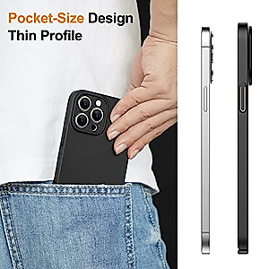 JETech Upgraded Slim (0.85 mm Thin) Case for iPhone 13 Pro 6.1-Inch, Camera Lens Cover Full Protection, Slim Fit Ultra Thin Lightweight Matte Hard PC, Support Wireless Charging (Black)