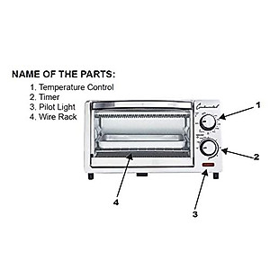 Continental Electric CE-TO101 Toaster Oven, 4 Slice, White