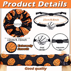 10 Pieces Adjustable Sport Hair Scrunchies and Bracelets for Teen Basketball, Volleyball, Soccer, and Softball Players