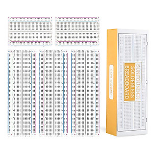 SunFounder 5PCS Breadboards Kit Include 3PCS 830 Point 2PCS 400 Point Solderless Breadboard Compatible for Arduino Proto Shield Distribution Connecting Blocks