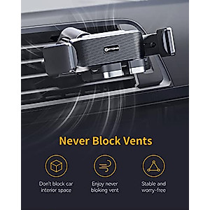 Phone Mount for Car Holder Gravity Phone Holder Car Mount for Car Dashboard Air Vent 2 in 1 Clip Auto Lock Car Cell Phone Holder Mount for Car Compatible for iPhone 14 Pro Max & All Phones