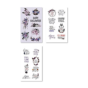 Rongrong Halloween Theme Sticker Book for Planners, Calendars, Journals and Projects – Premium Quality Hand Drawn Perfect for Adding Hocus Pocus to your schedule – Scrapbook Accessories – 24 Sheets