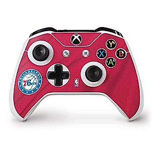 Skinit Decal Gaming Skin Compatible with Xbox One S Controller - Officially Licensed NBA Philadelphia 76ers Jersey Design