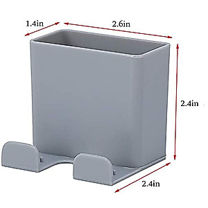 2 Pack Wall Mount Phone Holders, Phone Holder for Wall Adhesive Cell Phone Smartphone Charging Brackets Holders Shelf Remote Control Stand Organizer Storage Box for Bedroom Bathroom Office