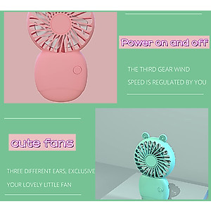 Xbgozly Handheld Fan, Personal Mini Fan With Rechargeable Battery Operated 3 Adjustable Speed, Portable Hand Held Fan For Girls Women Kids Outdoor Travelling Or Indoor Office Home (Pink)