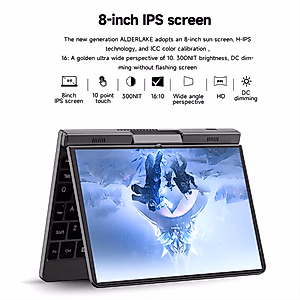 oushedi 8-Inch 2-in-1 Flip Mini Laptop,12th Gen Intel CPU, 12GB LPDDR5 RAM, 1TB M.2 SSD, Touch Screen, Gaming Computer, Portable Presentation PC, Windows 11 Notebook, Wi-Fi 6, Bluetooth 5.2