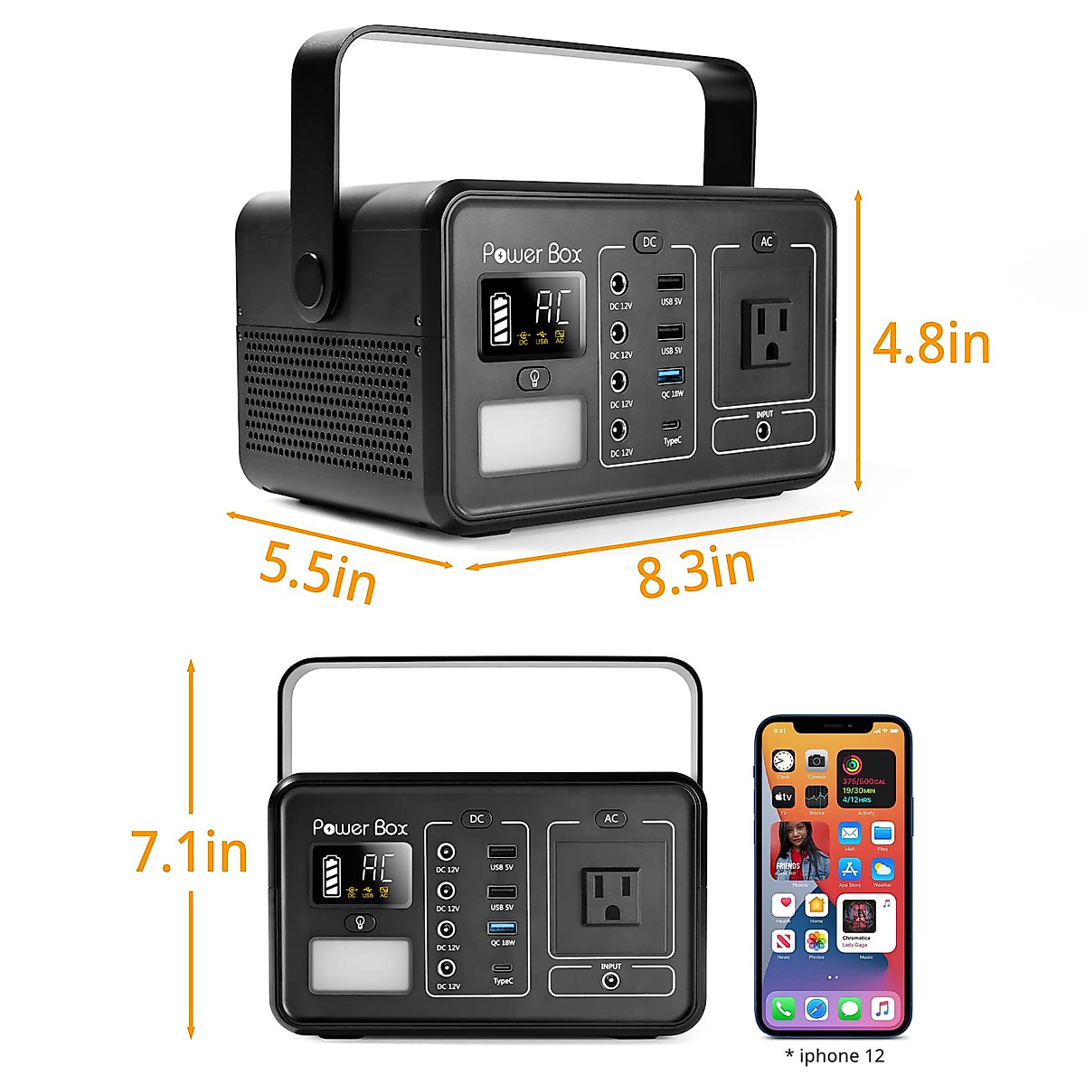 Portable Power Station,ROADOM 222Wh/60000mAh Solar Generator,110V/200W Pure Sine Wave AC Outlet,Lithium-Ion Battery Packs for Outdoor Camping Travel Road Trip Hunting Emergency Home Backup