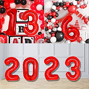 40 Inch Red Number 6 Balloon Large Size Jumbo Digit 6 Mylar Foil Helium Red Balloons for 6th Birthday Party Boys Girl Celebration Decors 6 Years Old Anniversary Photo Shoot for Kids Gift Bridal Shower