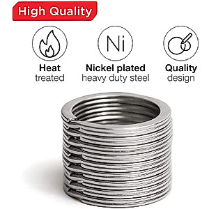 Key Rings Flat Split Keychain Bulk Heavy Duty Strong Keyring for Car Home Large Metal Dog Ring Tag Lanyards School Office DIY