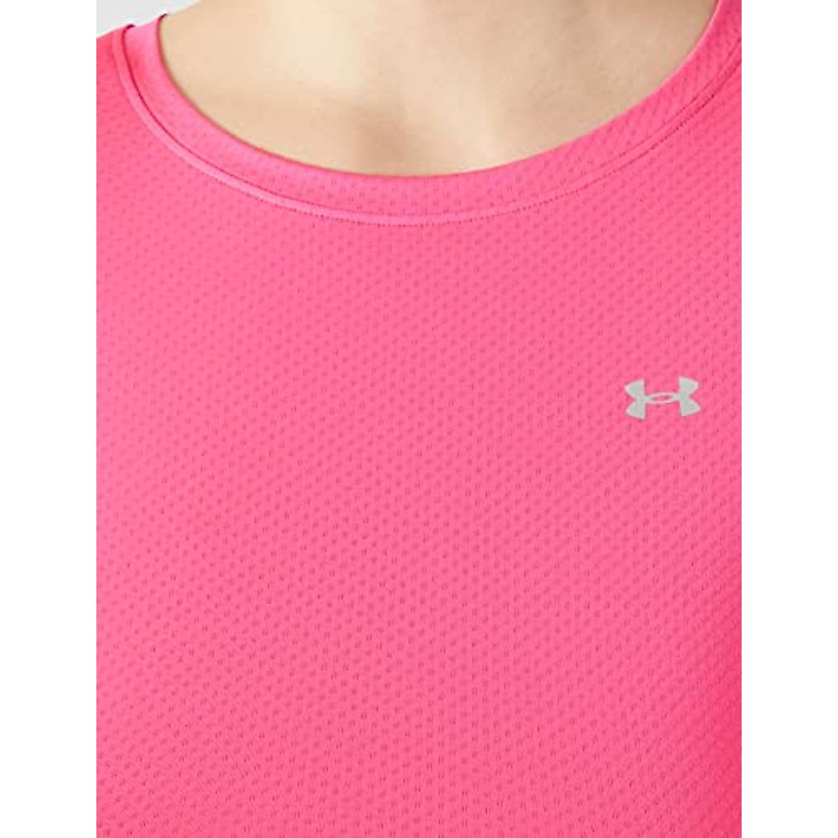 Under Armour Womens HeatGear Armour Short-Sleeve T-Shirt , Beta Tint (658)/Metallic Silver , Large