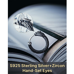 COPPERTIST.WU Ouroboros Earrings Small Huggie Hoop Earrings 925 Sterling Silver Earrings Hypoallergenic for Men Women