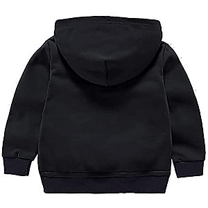 Noubeau Toddler Baby Boys Girls Unisex Casual Hoodies Kids Solid Pullover Hooded Classic Plain Pocket Sweatshirt (Black, 2 Years)