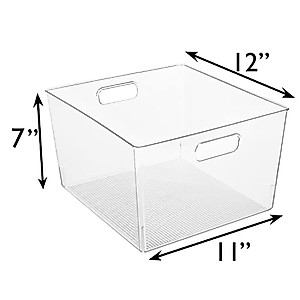 ClearSpace Clear Plastic Storage Bins – XL 2 Pack Perfect Kitchen Organization or Pantry Storage – Fridge Organizer, Pantry Organization and Storage Bins, Cabinet Organizers