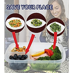 Meal Prep Containers 7-16 Pack Bento Lunch Boxes - 3 Compartment Food Storage Container with Lids (Colorful, 7-3)
