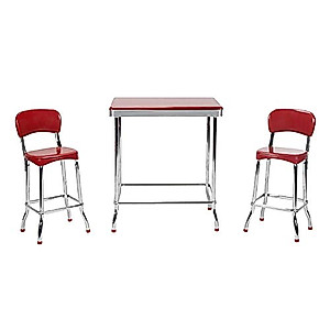 COSCO Stylaire 3 Piece High Top Set, Red & Chrome