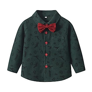 Toddler Boys Christmas Suit Long Sleeve T Shirt Tops Pants Child Kids Gentleman Outfits Baby Jackets 3 (B, 9-10 Years)