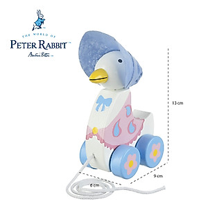 Orange Tree Toys Peter Rabbit: Pull Along: Jemima Puddle-Duck - Wooden Toy, Wheeled Character, Encourage First Steps, FSC Certified, Licensed, Toddler & Kids Ages 1+
