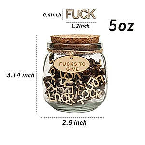 Jar of Fucks Gift Jar Fucks to Give Fuck Wooden Cutout Letter Piece Bad Mood Vent Spoof Birthday Day,Holiday.Encouragement Gift