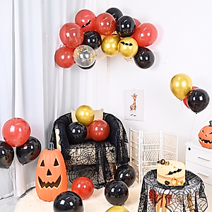 Red Black and Gold Balloons, 60Pcs 12 Inch Red Black Party Balloon with Confetti Balloons for Birthday Gender Reveal Wedding New Year Christmas Party Decoration