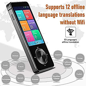 BaRdzo M9 Portable Language Translator 107 Languages Two-Way Real-Time WiFi/Offline Recording/Photo Translatio Language Translator