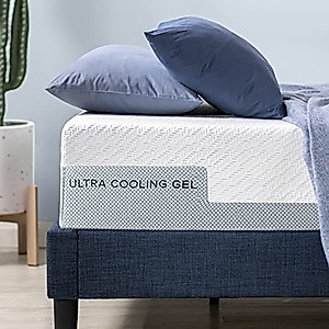 Zinus Linda Mid Century Wood Plat, Full & 12 Inch Ultra Cooling Gel Memory Foam Mattress/Cool-to-Touch Soft Knit Cover/Pressure Relieving/CertiPUR-US Certified/Bed-in-a-Box