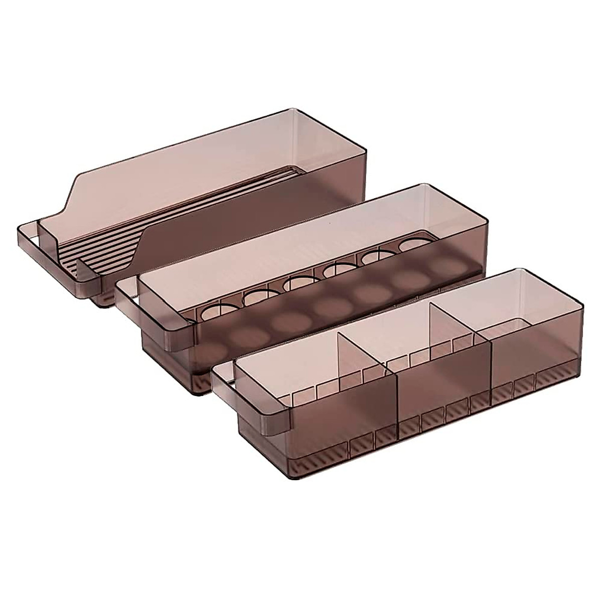 Yamazaki Industries 5763 5765 5767 Refrigerator Storage Case, Egg Case, Can Stocker, Set of 3, Handle Included, Black