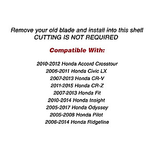 KeylessOption Keyless Entry Remote Key Blade Fob Shell Case Cover Repair for Honda Civic CR-V CR-Z Fit Odyssey + Screwdriver