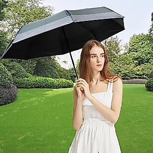 KAYLEINSTER Travel Umbrella Compact Folding Umbrella,Small Umbrella for Rain & Sun,Parasol Umbrella UV Protection UV Blocker,8 Ribs Windproof Umbrella,Lightweight & Portable Umbrella for Women Men Kids(Dark Green)