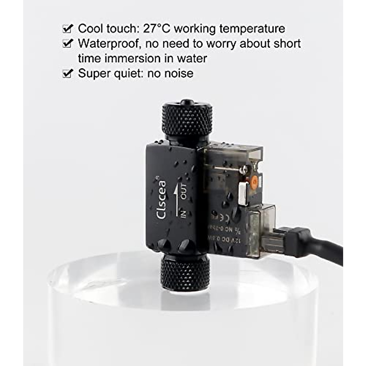 Clscea Inline CO2 Solenoid Valve Mini Low Temperature for Aquarium CO2 System