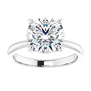925 Silver, 10K/14K/18K Solid Gold Moissanite Engagement Ring, 3.0 CT Round Cut Handmade Solitaire Ring, Diamond Wedding Ring for Women/Her Anniversary Proposes Gift, VVS1 Colorless
