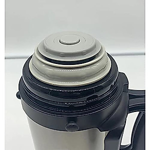 Thermos with Handle Hidden Strap Stanley Classic Silver Vacuum Insulated Wide Mouth Bottle-1.2L Capacity