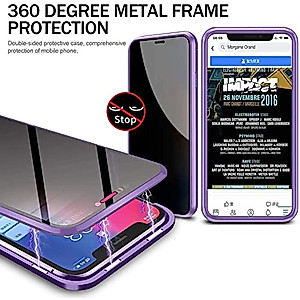Privacy Magnetic Case for iPhone 13 Pro Max, Anti Peep Magnetic Adsorption Privacy Screen Protector Double Sided Tempered Glass Metal Bumper Frame Anti-Peeping Anti-Spy Case Cover for iPhone 13 ProMax